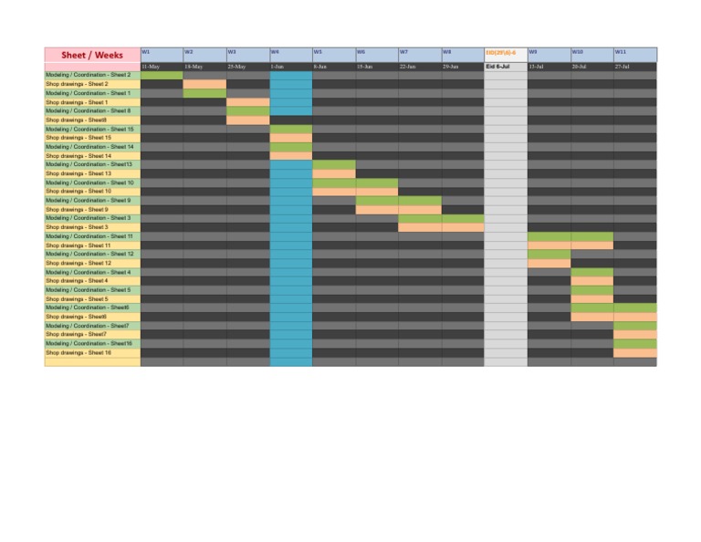 Weekly Modeling and Shop Drawings Schedule | PDF