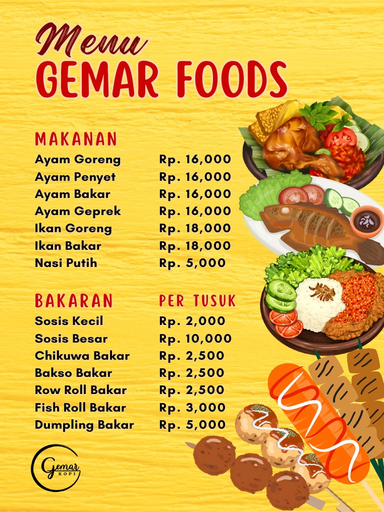 Menu Makanan Bakar Variasi | PDF | Memasak, Makanan, & Anggur ...