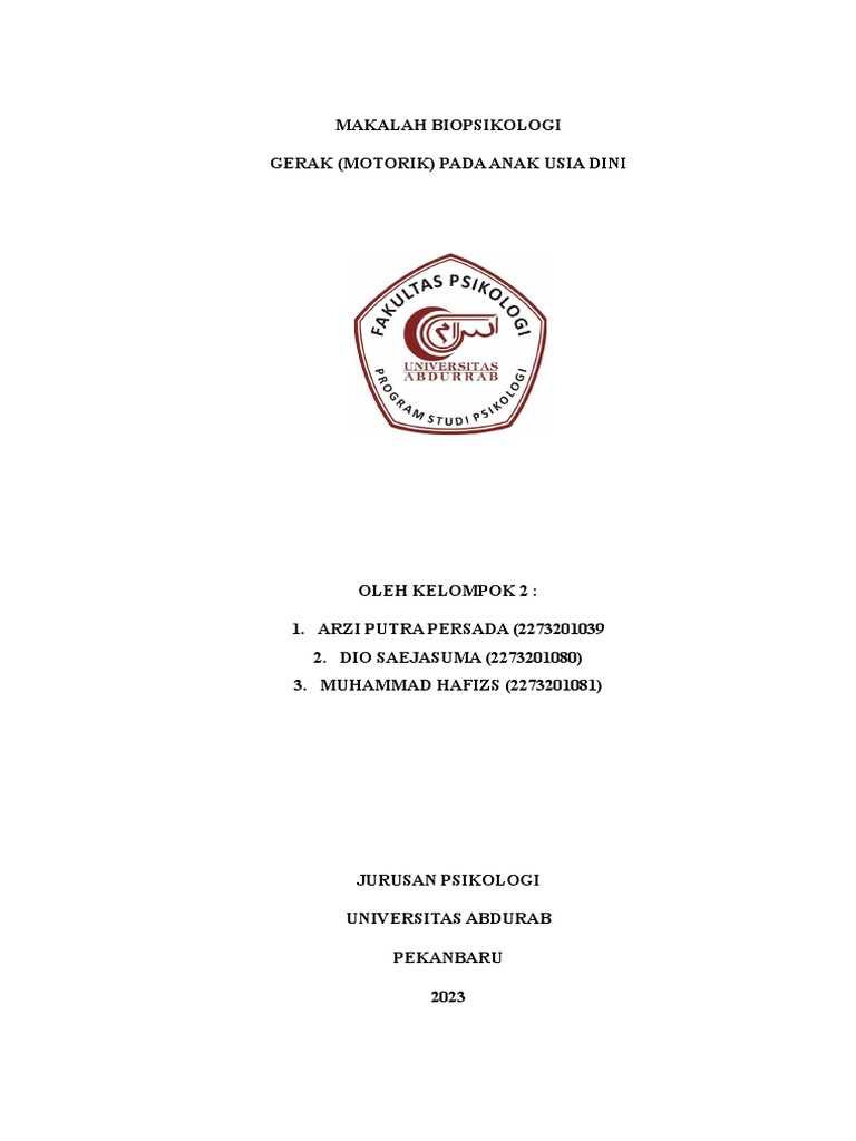 Makalah Biopsikologi Kelompok 2 Pdf