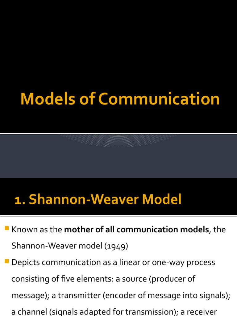 Communication Models | PDF