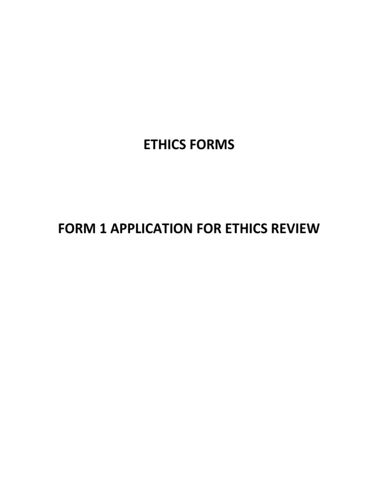 Ethics Form | PDF