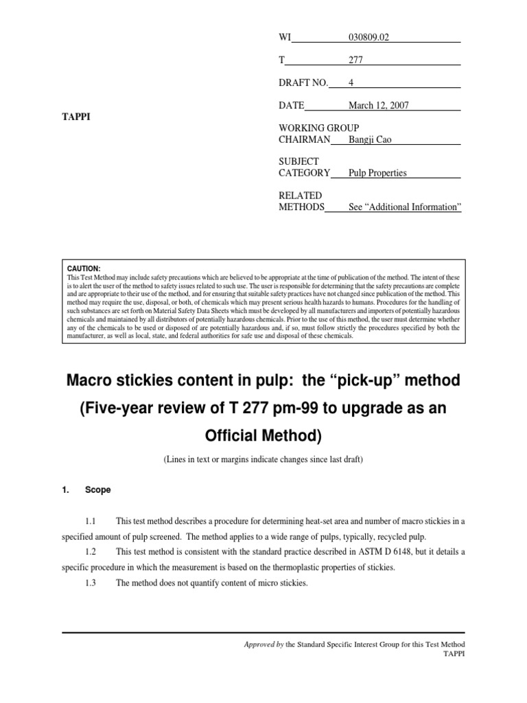 Macro Stickies Content in Pulp: The "Pick-Up" Method (Five-Year Review ...