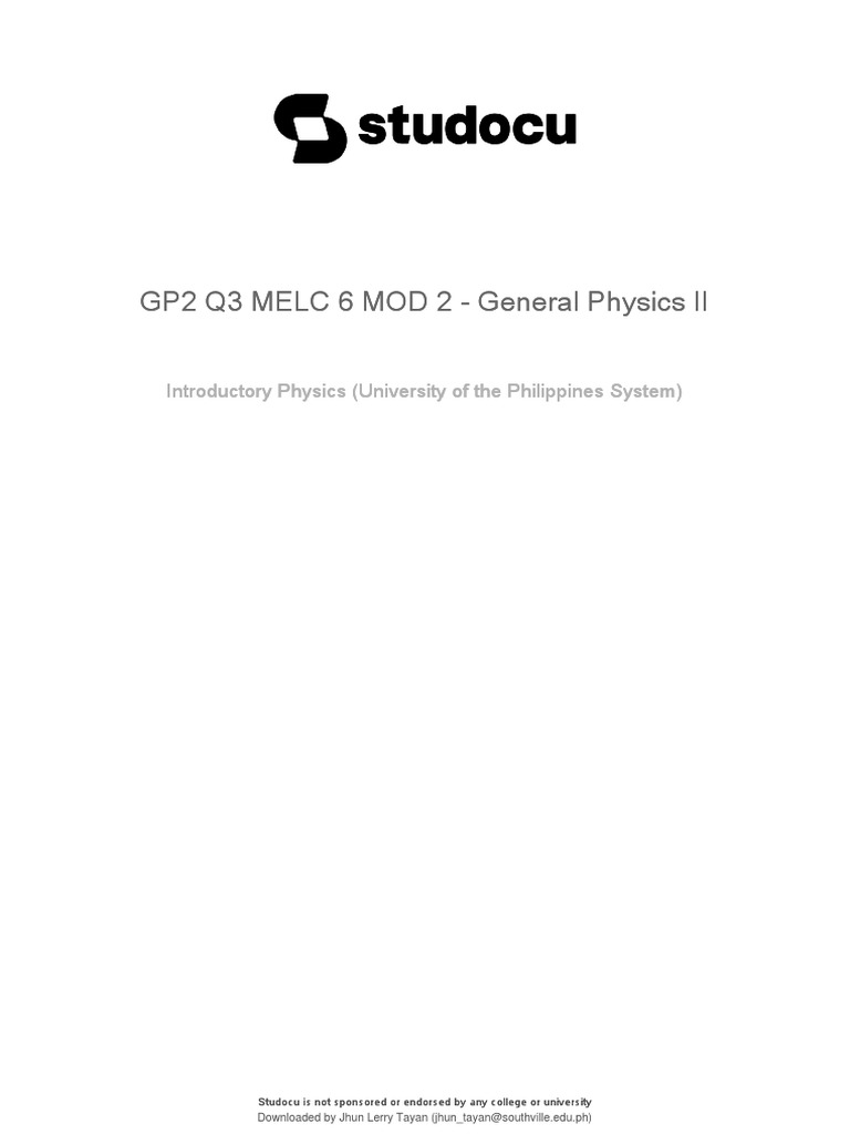 gp2 q3 Melc 6 Mod 2 General Physics II | PDF