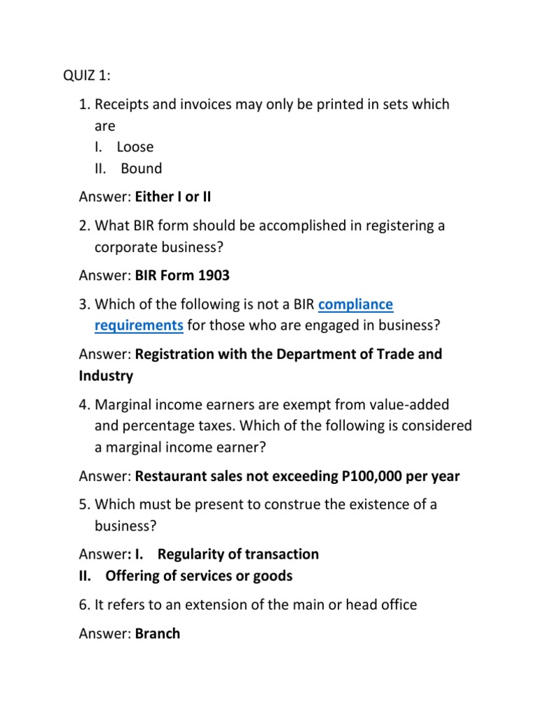 Quiz Summary | PDF