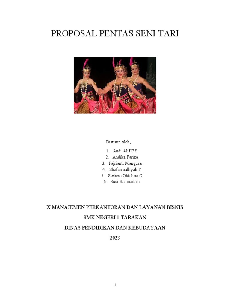 Proposal Pentas Seni Tari | PDF