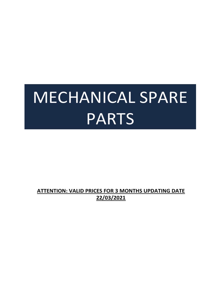 Section 05 Mechanical Spare Parts | PDF | Elevator | Bearing (Mechanical) Section 05 Mechanical Spare Parts | PDF | Elevator | Bearing (Mechanical)
