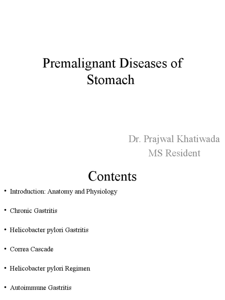 Premalignant Lesions of STomach | PDF
