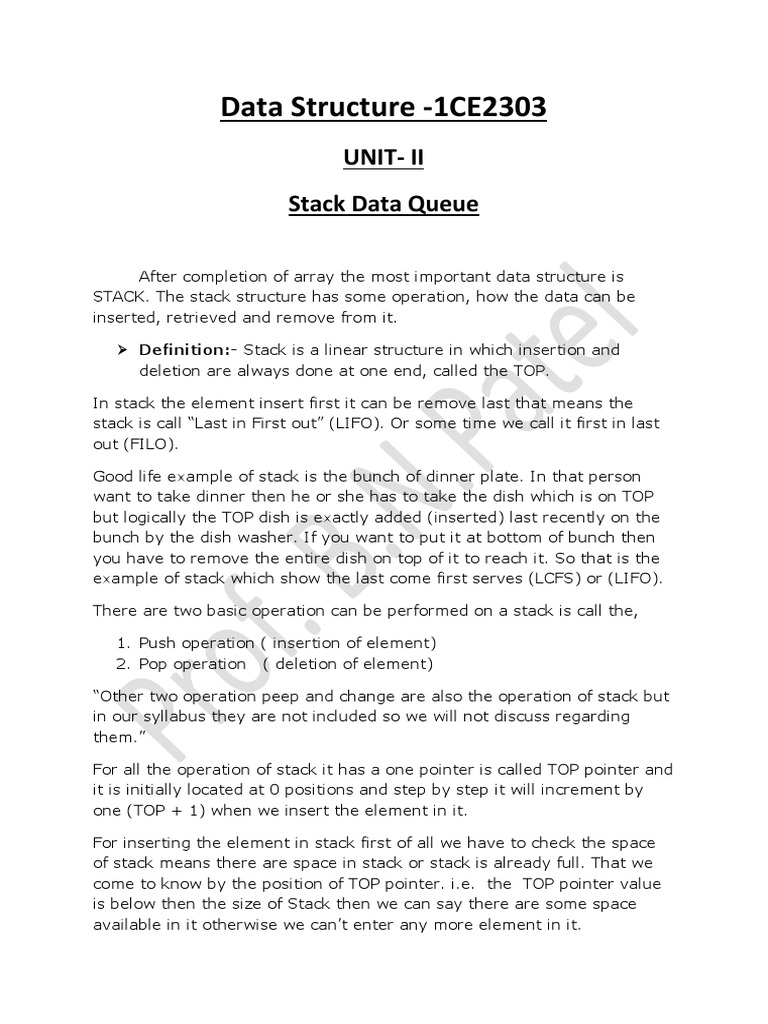 Stack & Queue | PDF Stack & Queue | PDF