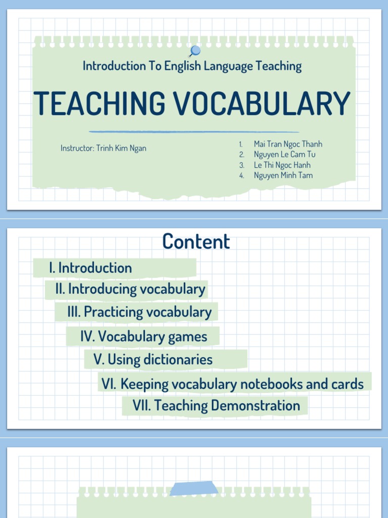 Teaching Vocabulary - PPT | PDF