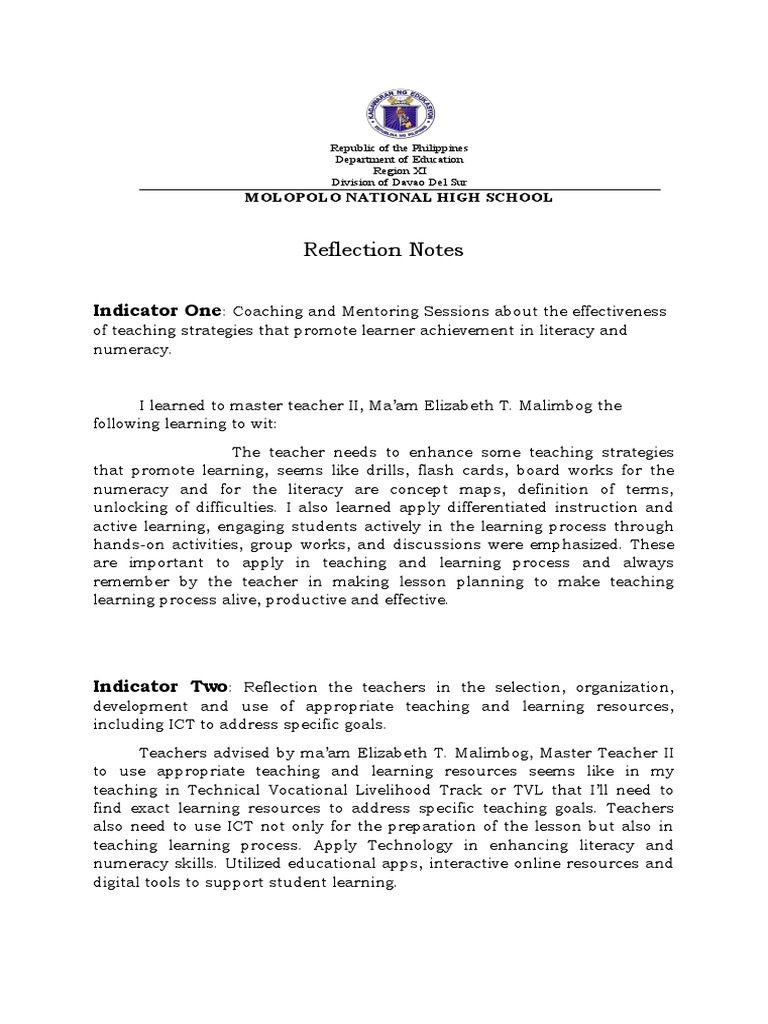 Refletion Notes | PDF