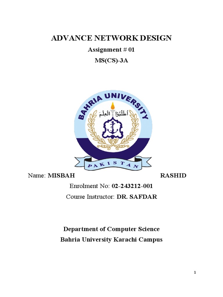 AdvanceNetworkDesign Misbah Rashid MSCS 3A Ass01 | PDF
