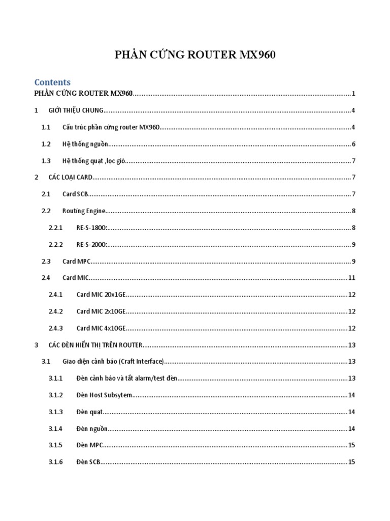 Phần cứng router MX960 Full | PDF