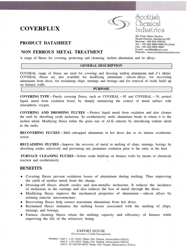 scottish-25-kg-coverflux-5-covering-and-drossing-flux | PDF | Aluminium ...