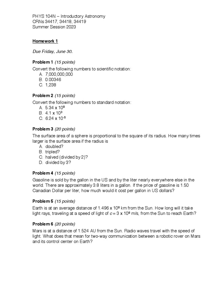 Physics HW1 | PDF | Teaching Methods & Materials