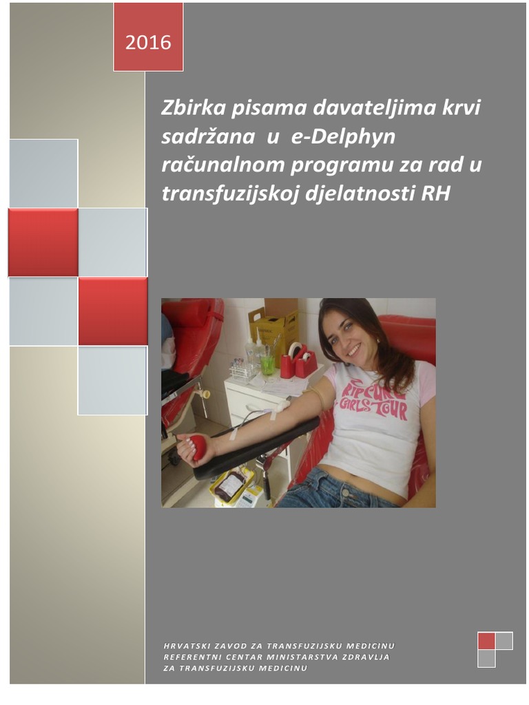 Zbirka Pisama Davateljima Krvi Sadržana U e Delphinu Računalnom ...