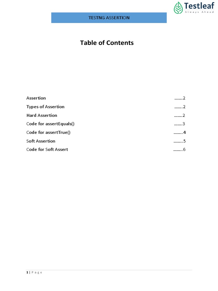 TestNG Assertion | PDF | Software Testing | Boolean Data Type TestNG Assertion | PDF | Software Testing | Boolean Data Type