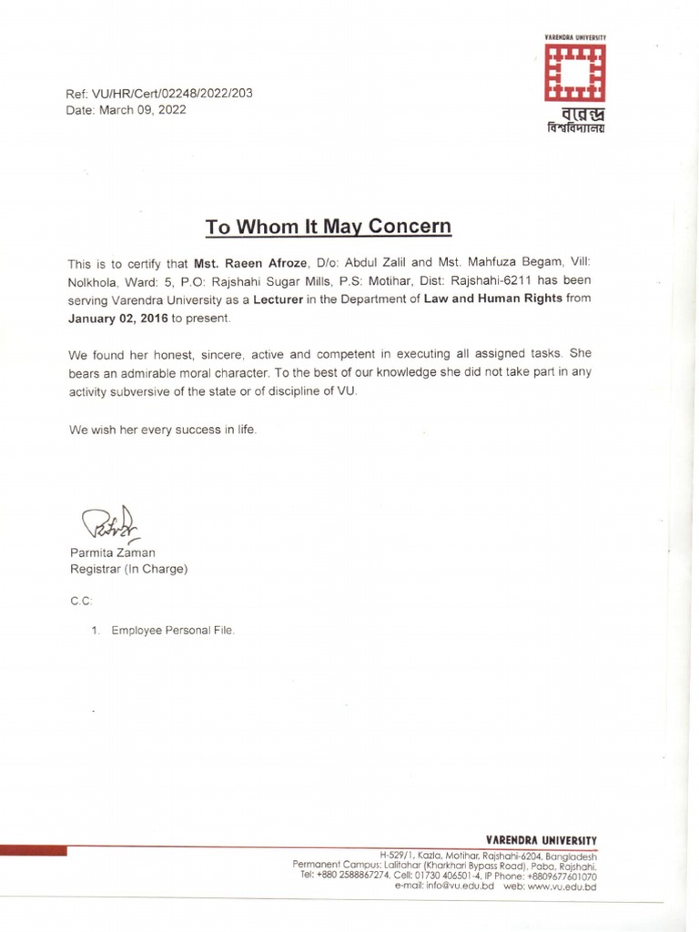 Job Experience Certificate | PDF