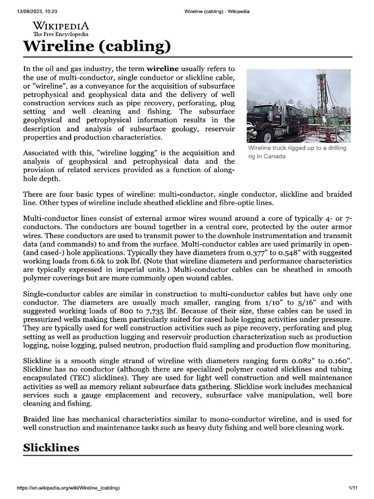 About Wireline Equipment | PDF