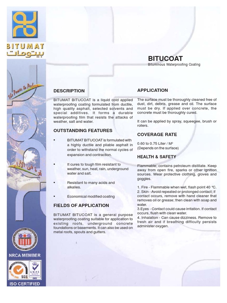 Bitucoat | PDF | Concrete | Water