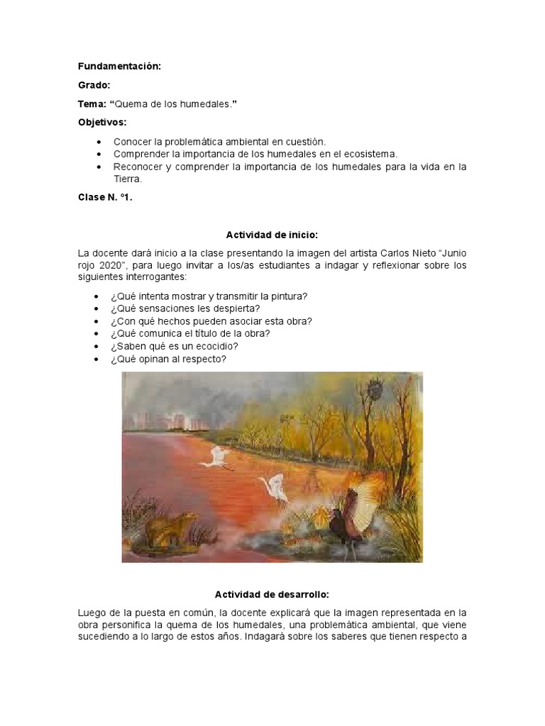 Secuencia Didáctica - Humedales | PDF