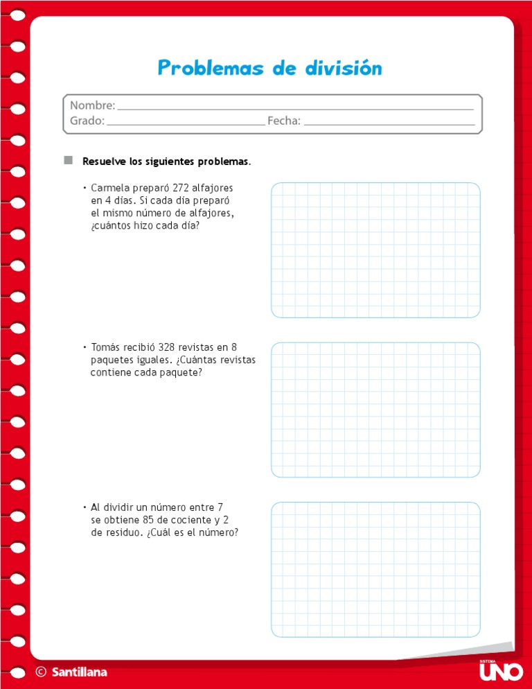 Problemas de división de una cifra | PDF | División (Matemáticas ...