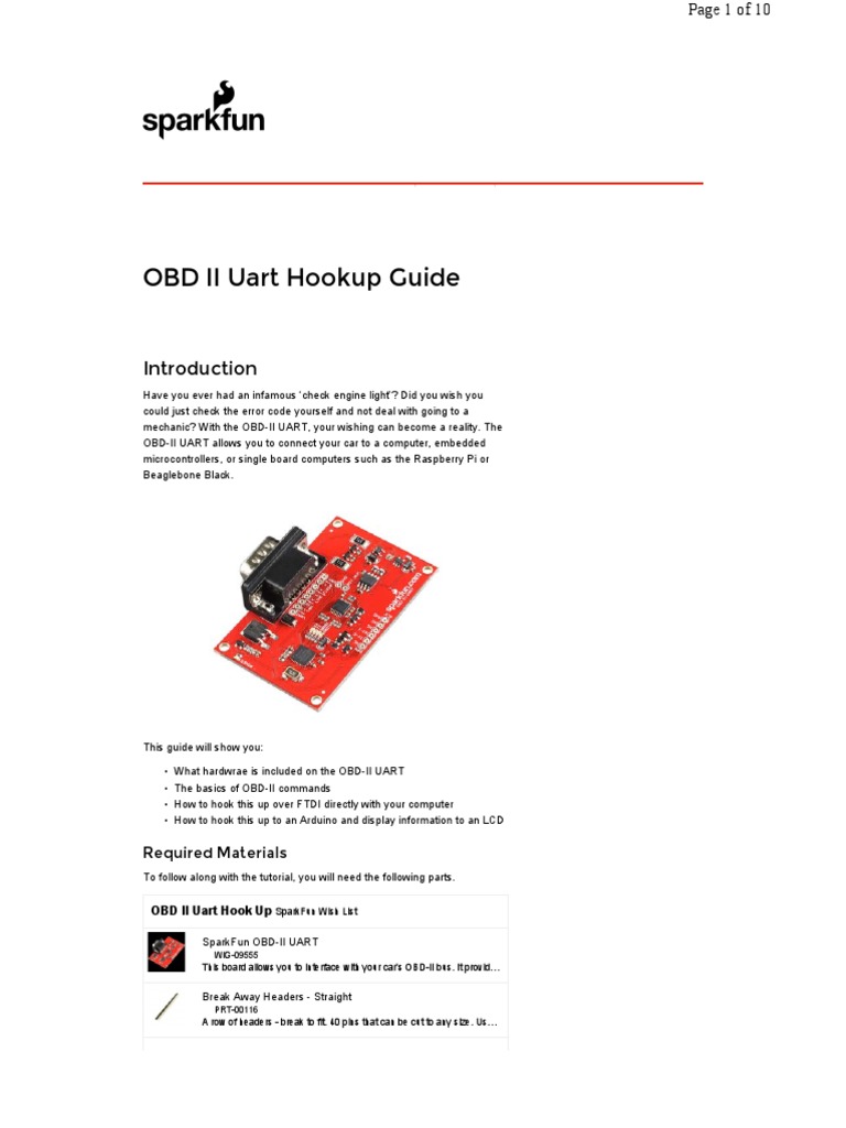 OBD-II-Uart-Hookup-Guide | PDF