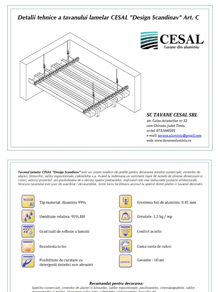 Catalog Tavan Lamelar Design Scandinav - Cesal | PDF