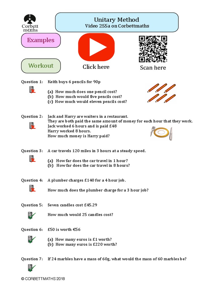 Unitary Method PDF | PDF