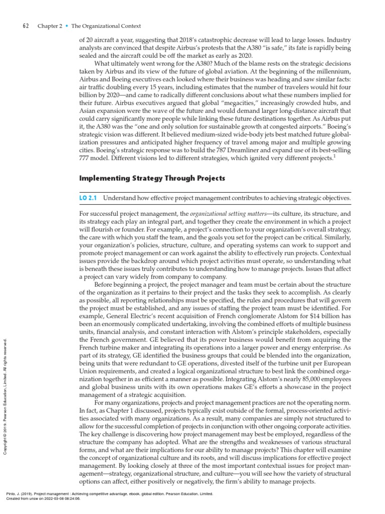 Project Management Achieving Competitive Advantage... - (Chapter 2 THE ORGANIZATIONAL CONTEXT ...