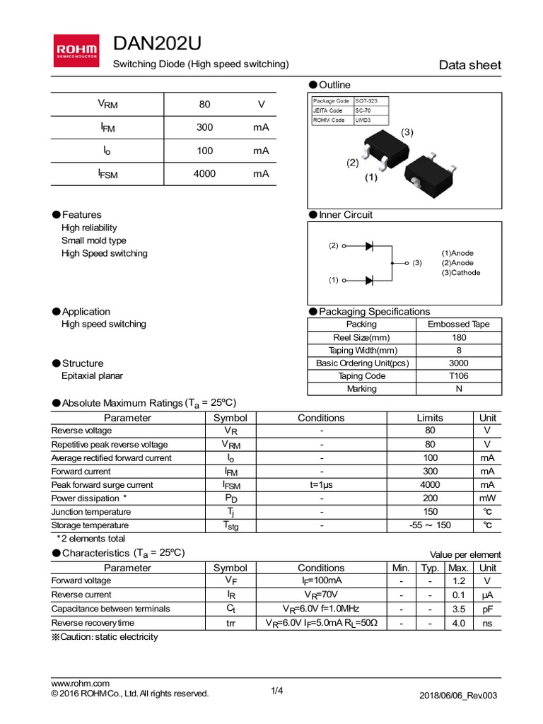 DAN202UT106 - High Speed Switching Diode | PDF