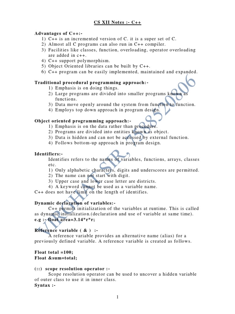 Final Nots of CS XII | PDF