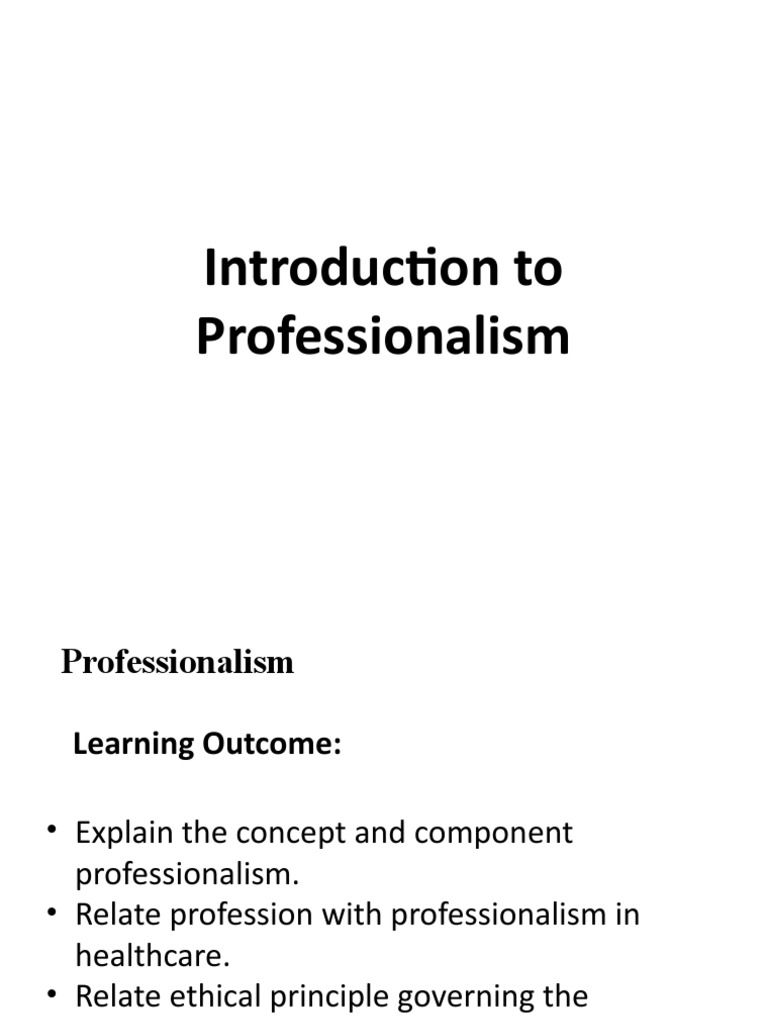 2.3.1 Introduction To Professionalism BM | PDF