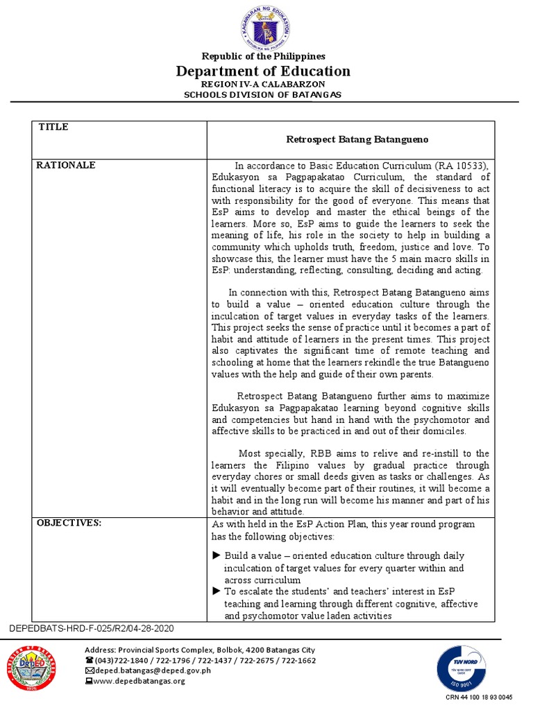 Materials For Project RBB | PDF | Learning | Curriculum