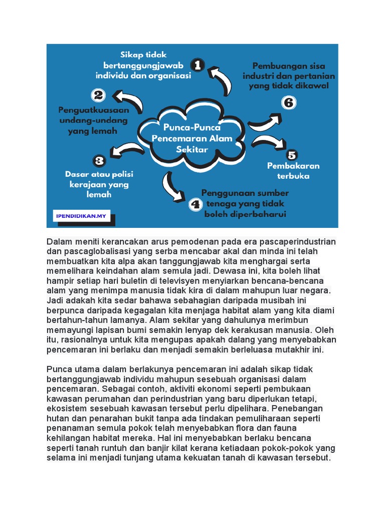 punca pencemaran alam sekitar | PDF