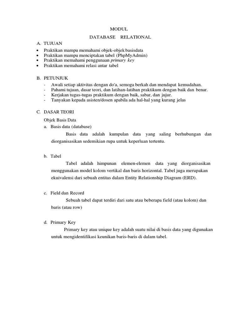 Modul Database Relational | PDF