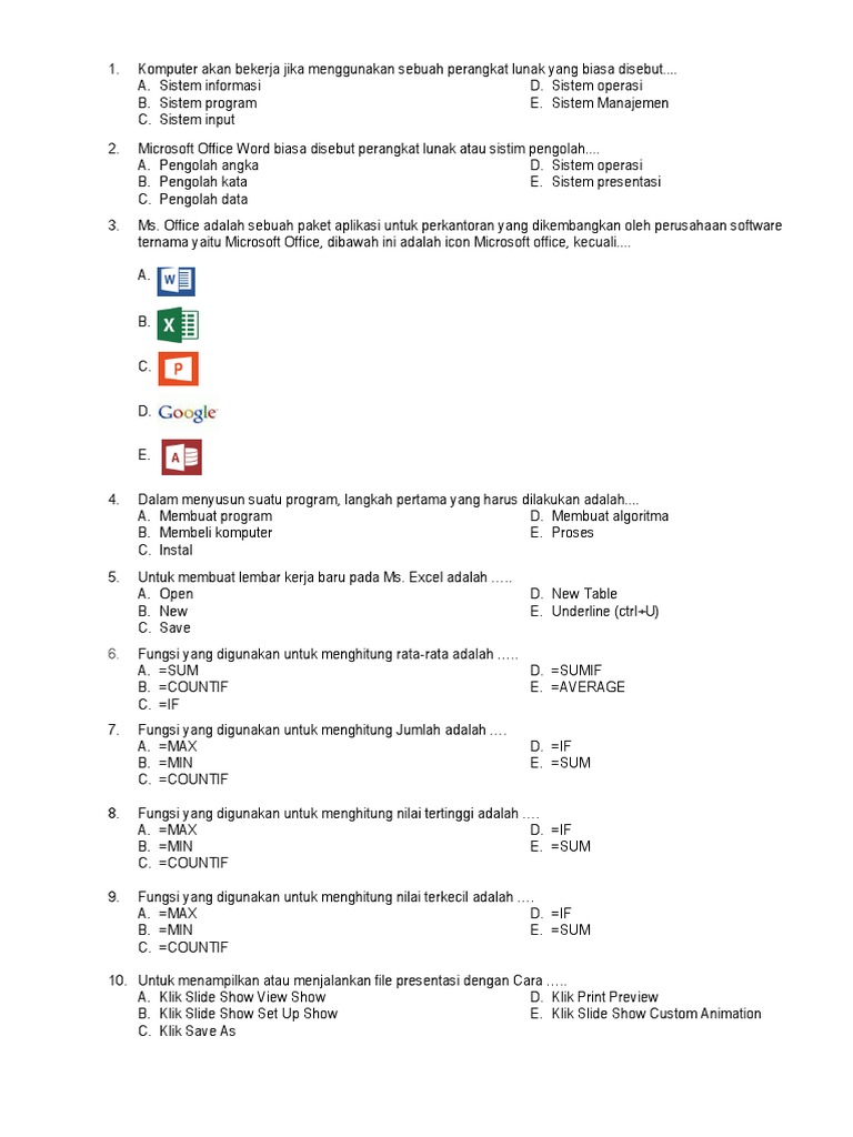 Latihan Soal Informatika | PDF | Komputer