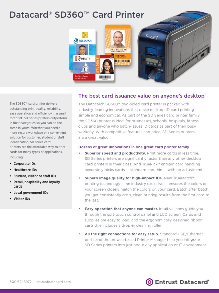 Datacard SD360 - Data Sheet | PDF