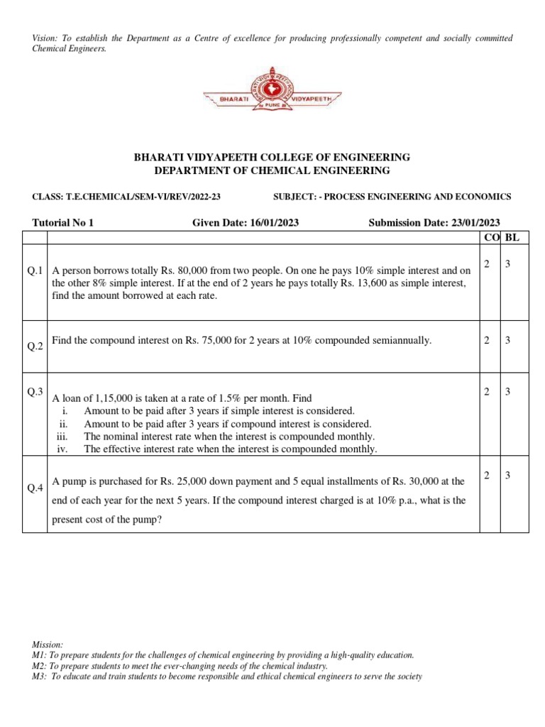 PEE Tutorial 1 B1 | PDF