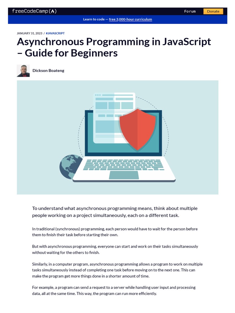 Asynchronous Programming in JavaScript - Guide For Beginners | PDF Asynchronous Programming in JavaScript - Guide For Beginners | PDF