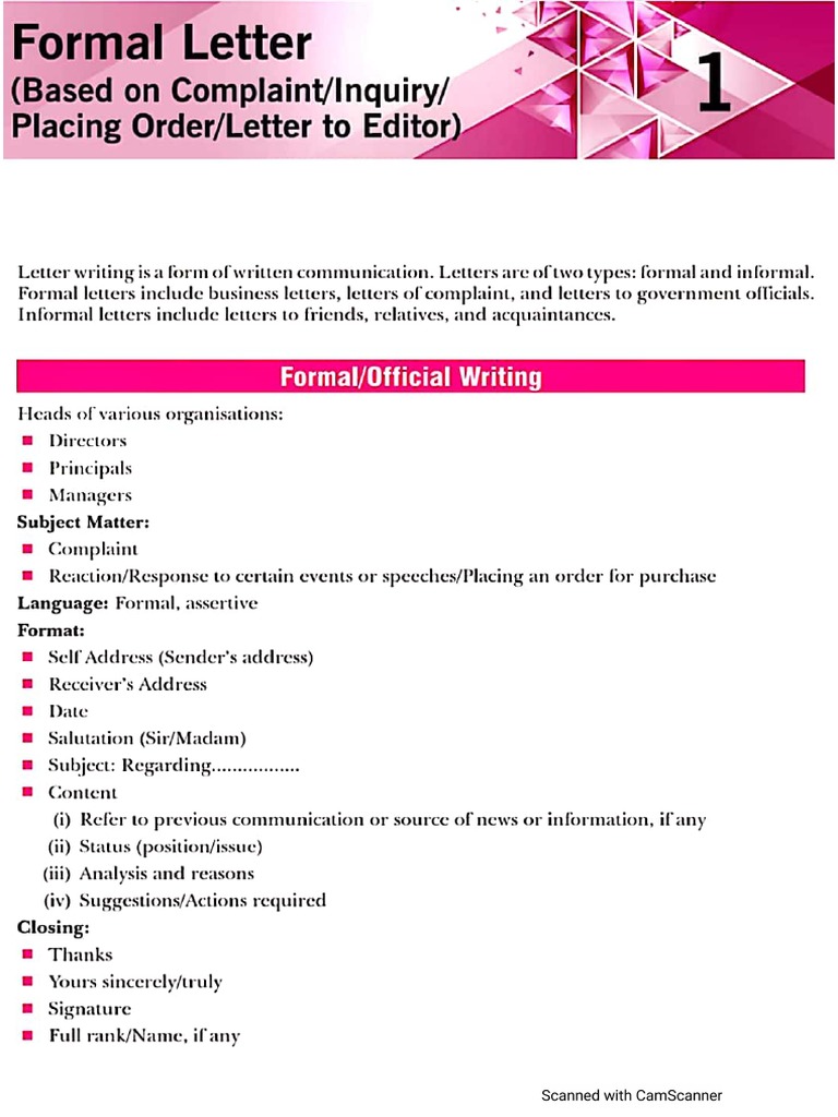 Formal Letter Grade 9 & 10 | PDF