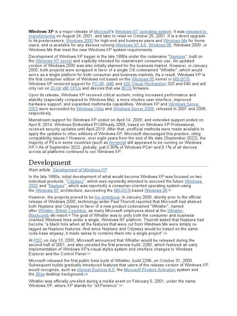 Windows XP | PDF | Computers | Technology & Engineering