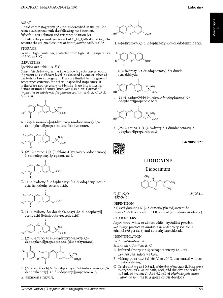 Lidocaine Pdf
