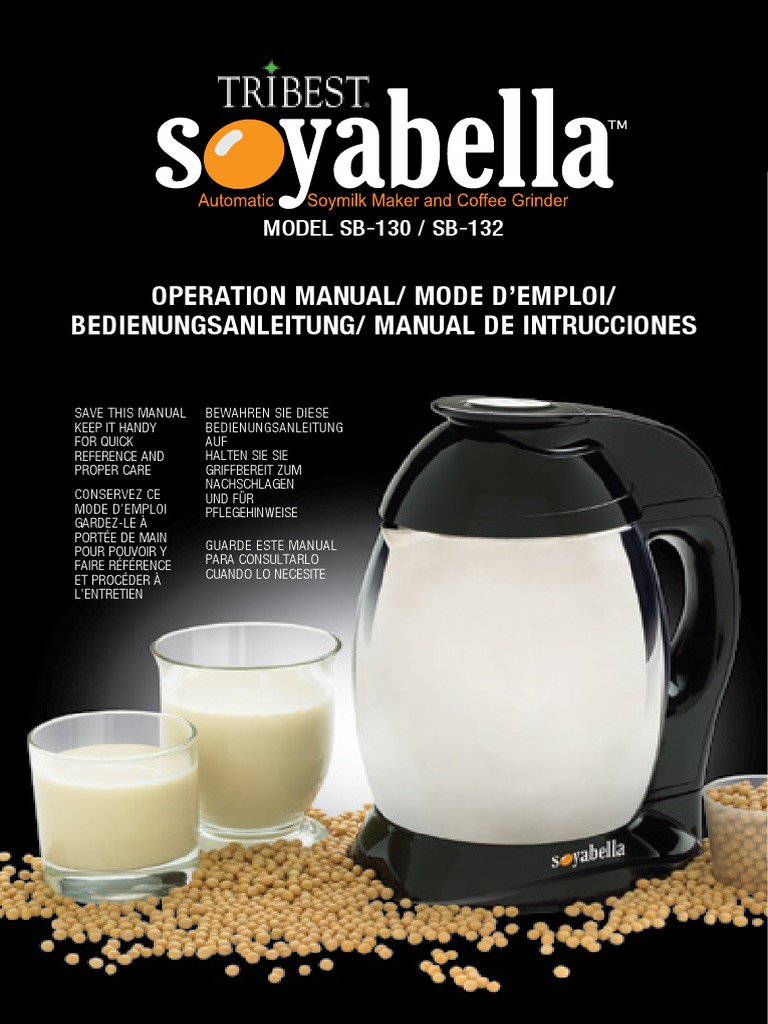 Soyabella Manual English Web | PDF | Tofu | Soy Milk