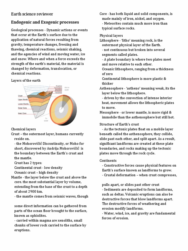 Earth Science Reviewer | PDF | Plate Tectonics | Magma
