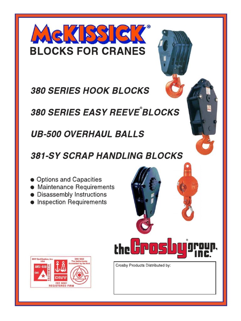 Manual For McKissick Crane Blocks | PDF