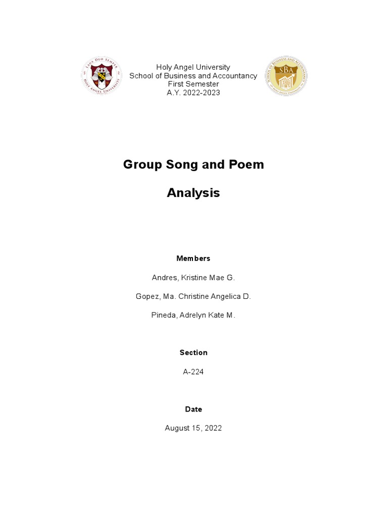 Group Song & Poem Analysis-Triad 15 | Download Free PDF | Meaning Of ...