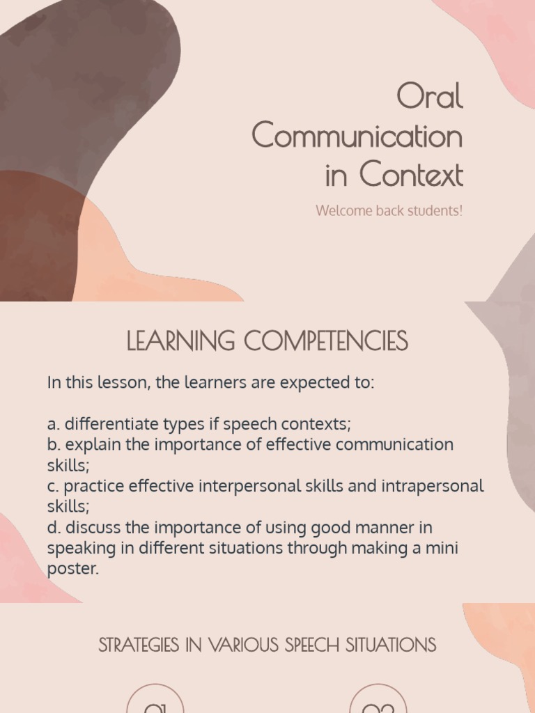 Types of Speech Contexts and Styles | PDF | Communication ...