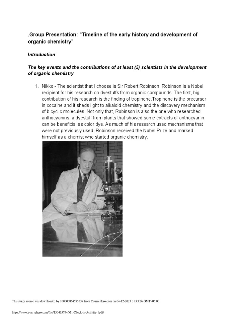 M1 Check in Activity 1 | PDF | Chemistry | Materials