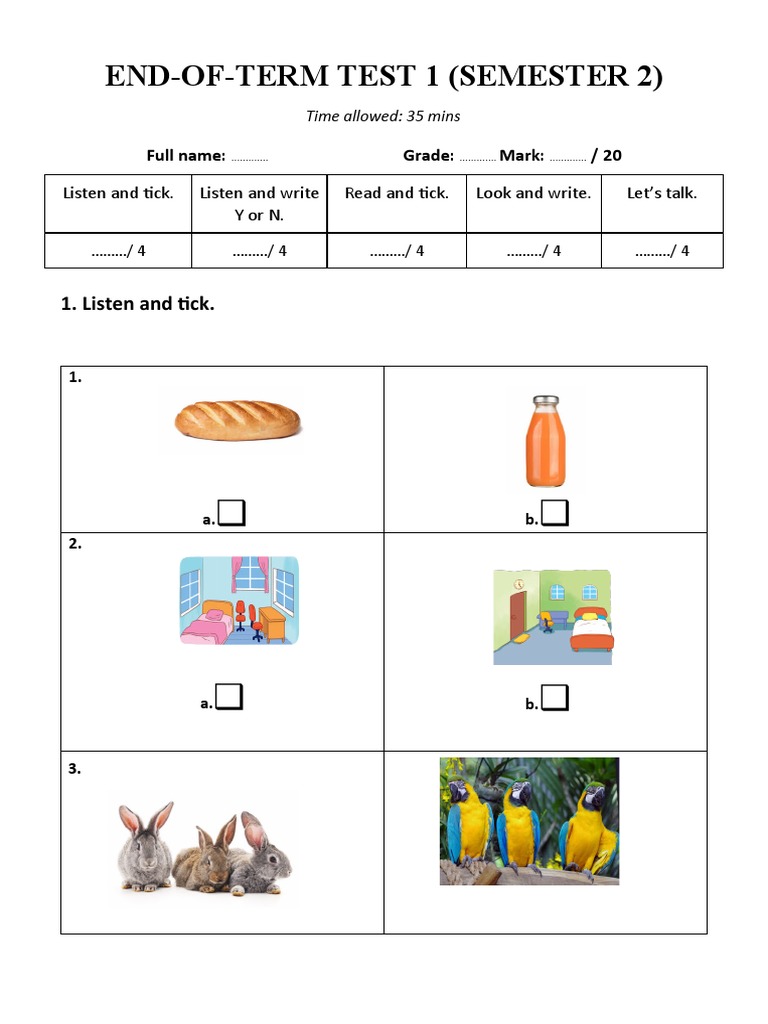 End-Of-Term Test 1 (Semester 2) | PDF | Language Arts & Discipline