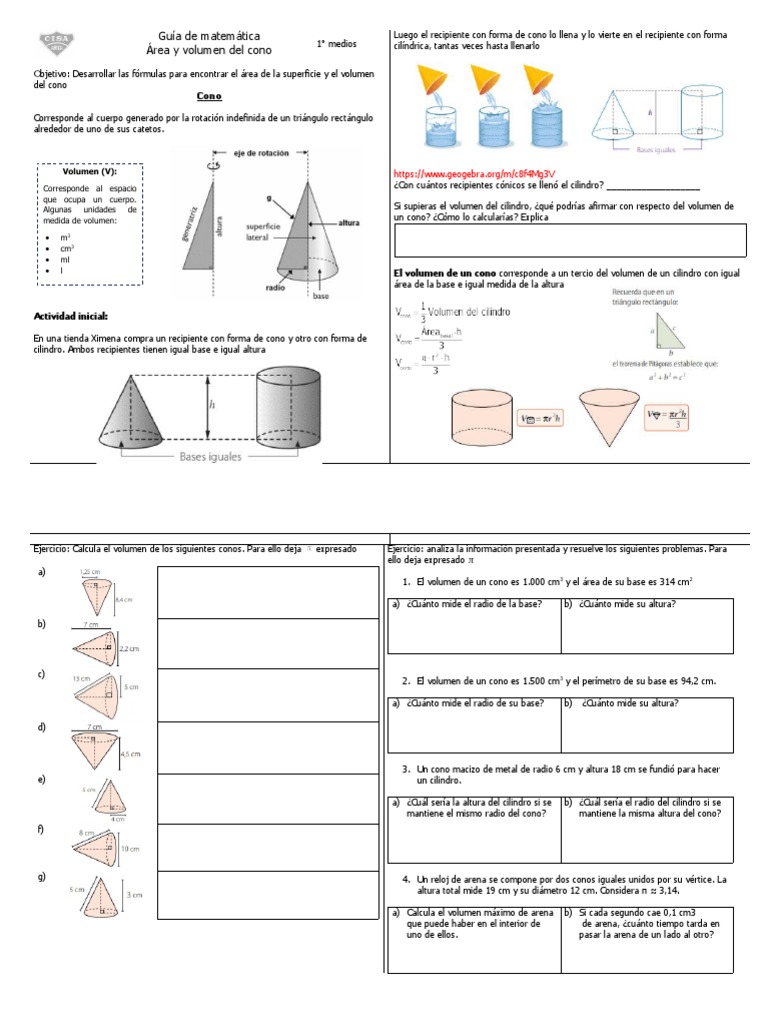 Volumen DL Cono | PDF
